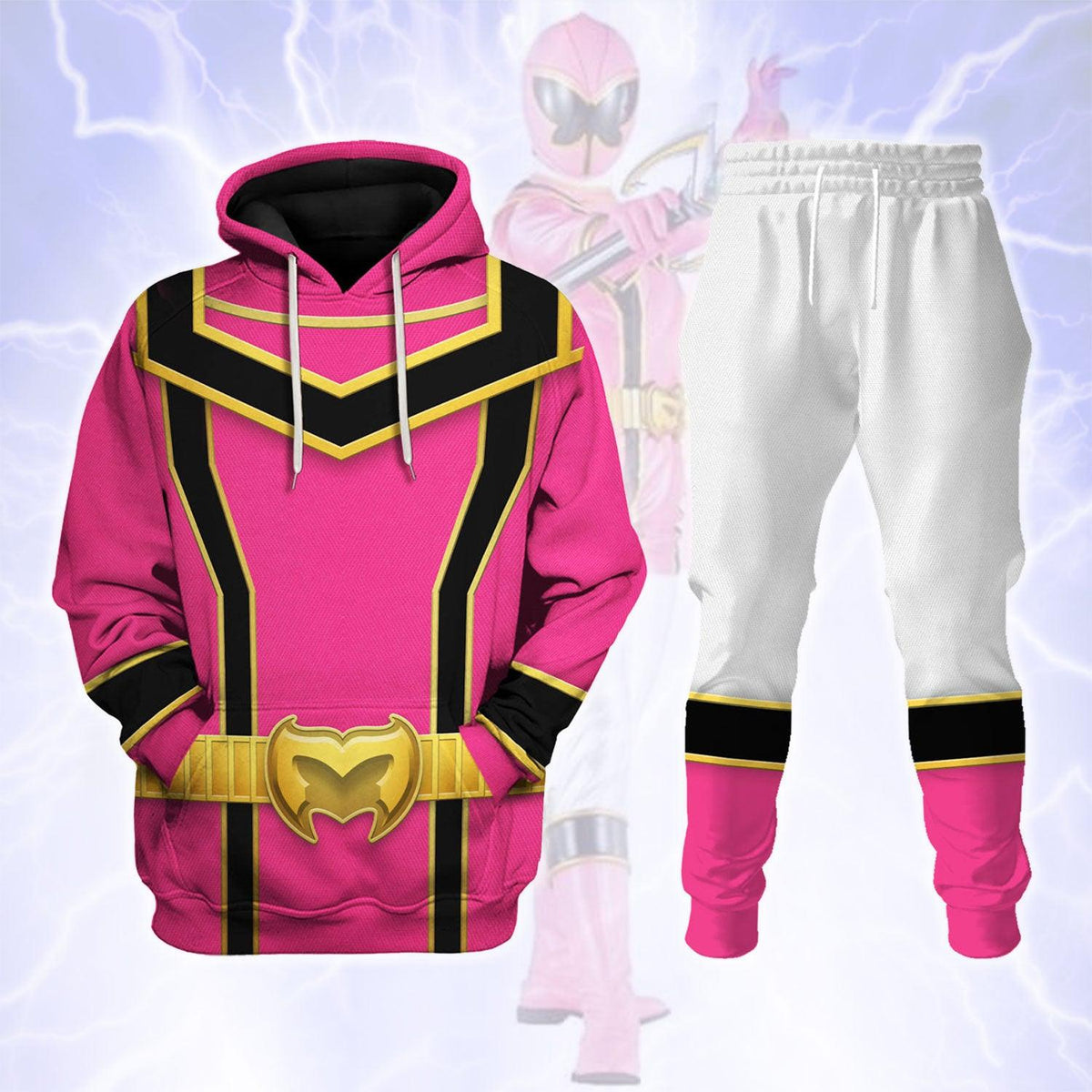 Gearhomie Power Rangers Mystic Force (2006) Pink Costume Hoodie Sweats ...