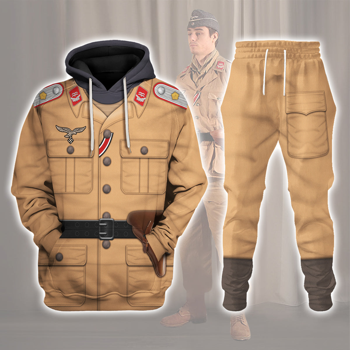 Gearhomie Luftwaffe Tropical Uniform- Artillery Lieutenant Costume Hoo ...
